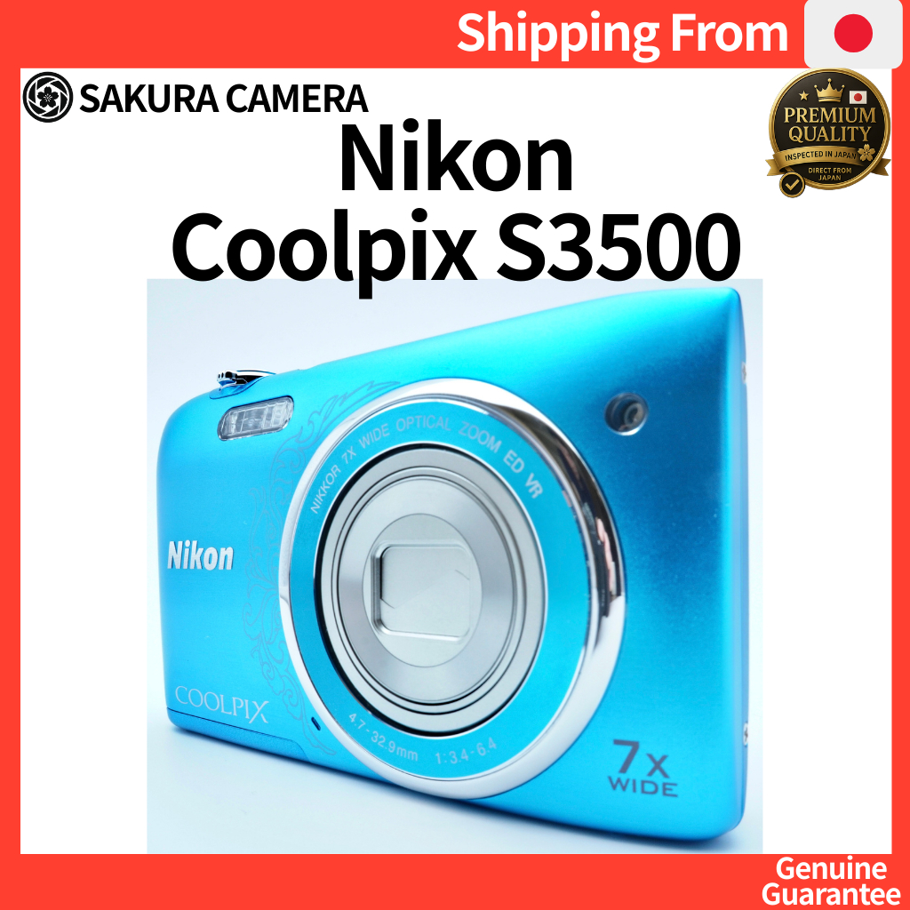Nikon Coolpix S3500 Blue digital camera【Direct from Japan】【Used ...