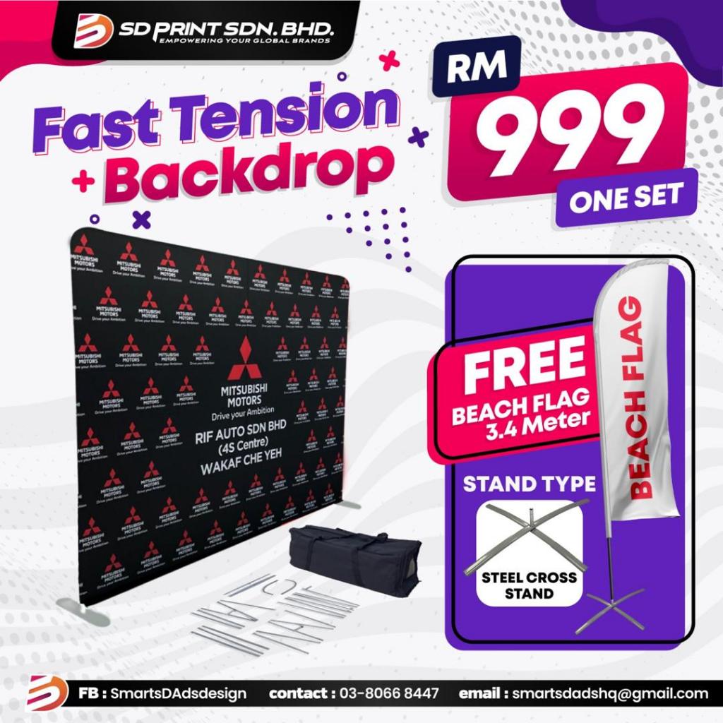 FAST TENSION BACKDROP STRAIGHT (EMPOWERING YOUR GLOBAL BRANDS) | Shopee ...