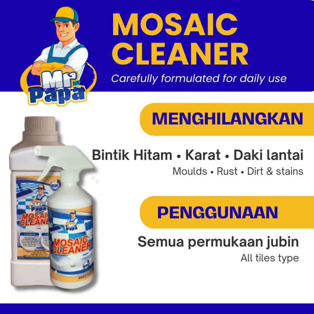 Mosaic Cleaner MR. PAPA Hilang Karat Bintik Hitam Lumut Daki Watermark ...