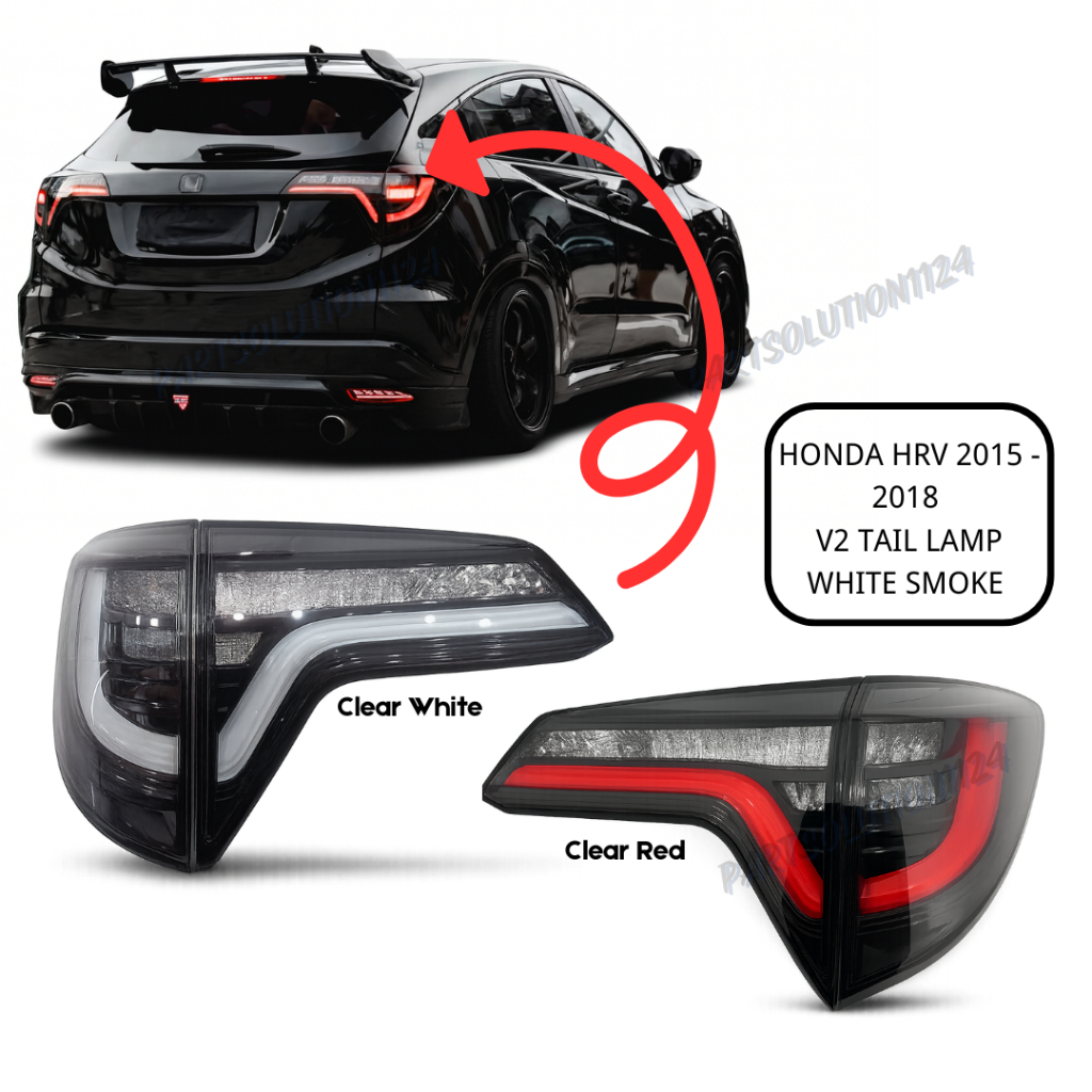 HONDA HRV 2015 - 2018 TAIL LAMP HALF LED HALF BULB SMOKE WHITE/JDM ...