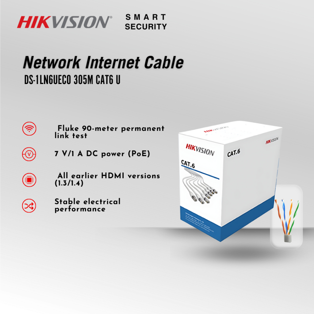 HIKVISION DS-1LN6UEC0 305M CAT6 U/UTP Network Internet Cable (Solid ...