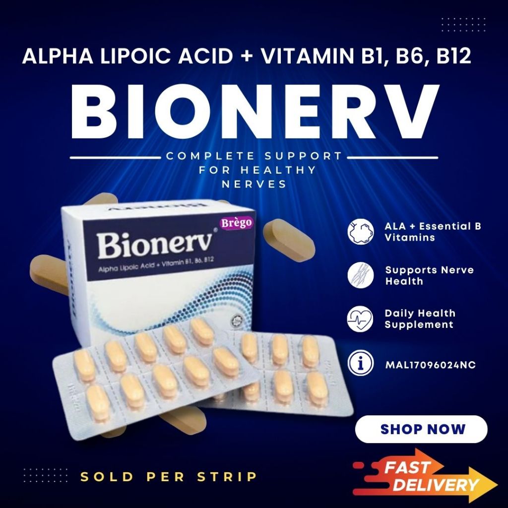 NEW STOCK EXP 2028 Bionerv Alpha Lipoic Acid + B1 B6 B12 for Nerve Pain ...