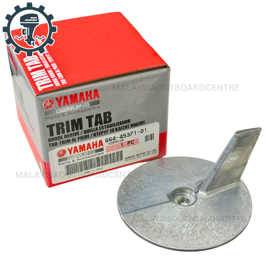664-45371-01-00 ORIGINAL TRIM TAB ANODE FOR YAMAHA OUTBOARD (LOWER ...