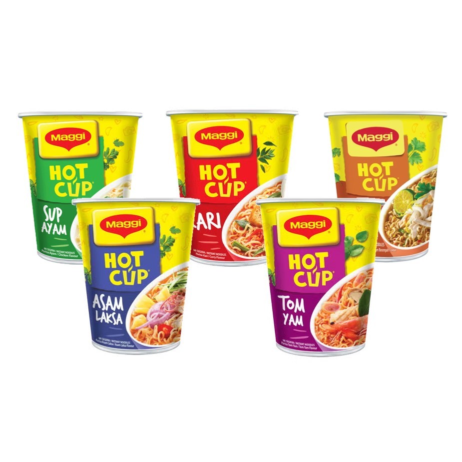 Maggi Hot Cup Kari / Ayam / Tomyam / Ayam Berempah / Asam Laksa ...