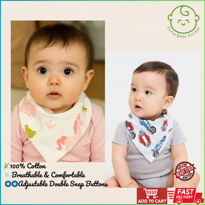 Triangle Cotton Newborn Baby Toddler Bib | Shopee Malaysia