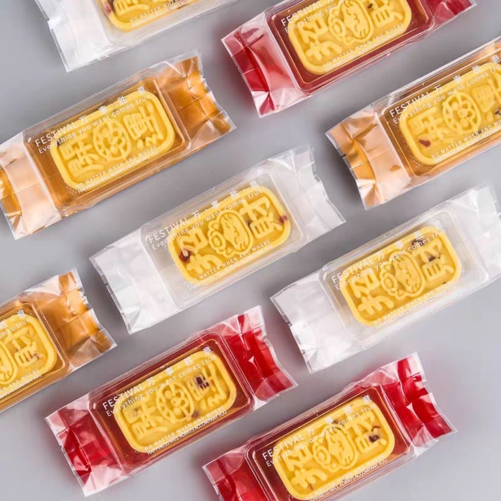 [1set 100pcs plastic bag and 100pcs tray ] Pineapple tart Long Cookies ...