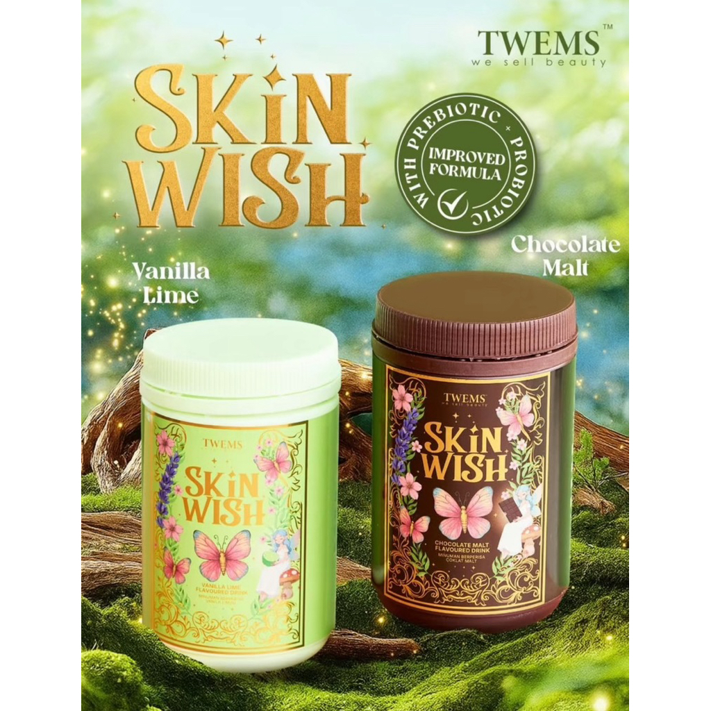 [FREE SHAKER] TWEMS SKIN WISH SKIN SUPPLEMENT PROBIOTIK VANILLA LIME ...