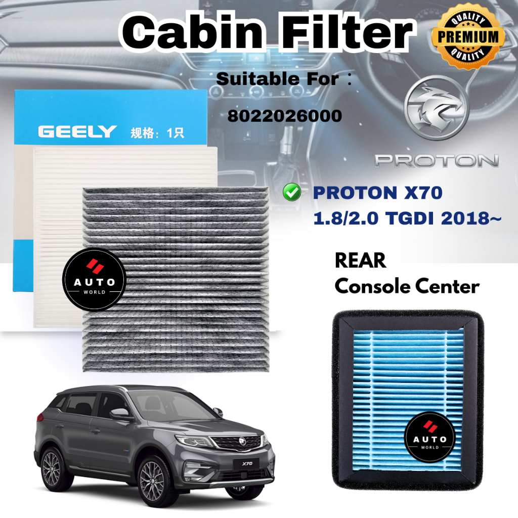 Cabin Filter Proton X70 1.8/2.0TGDI Rear Console Center BOX Arm Rest ...