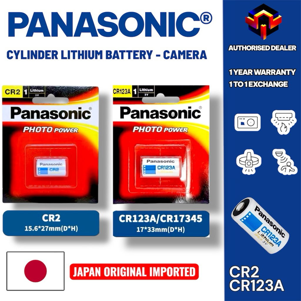 Panasonic CR123A CR2 3V Lithium Battery – CR123 / 16340 for Flashlight ...
