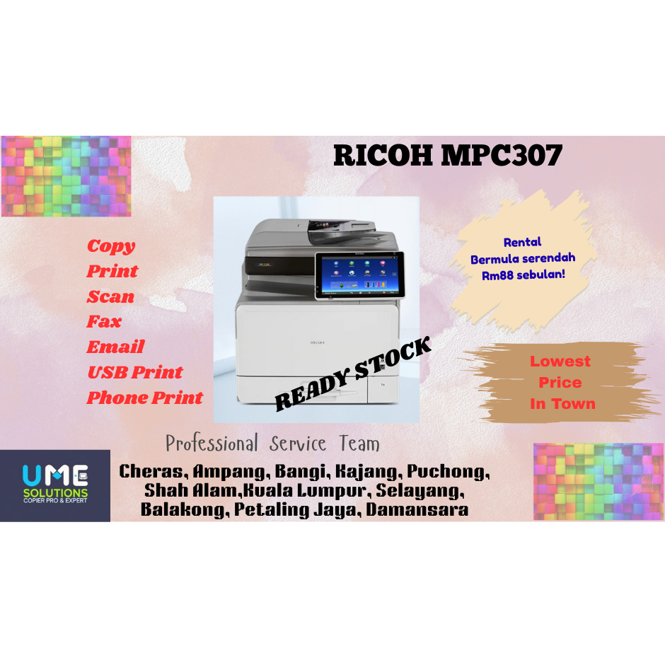 RICOH MPC307 MULTIFUNCTION PRINTER | Shopee Malaysia