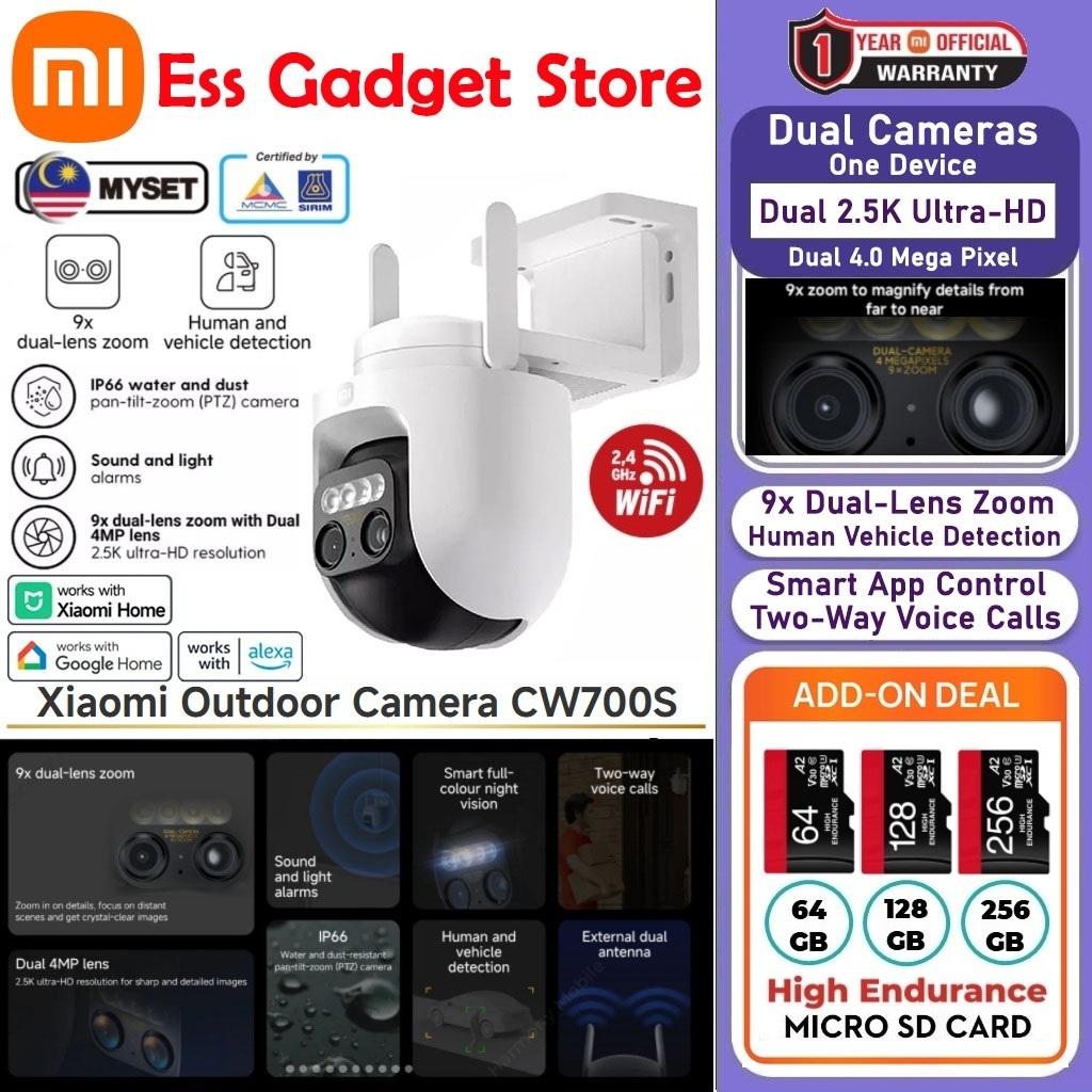 MYSET Xiaomi CCTV Outdoor Camera CW700S EU 9x Dual Lens Zoom 360 ...