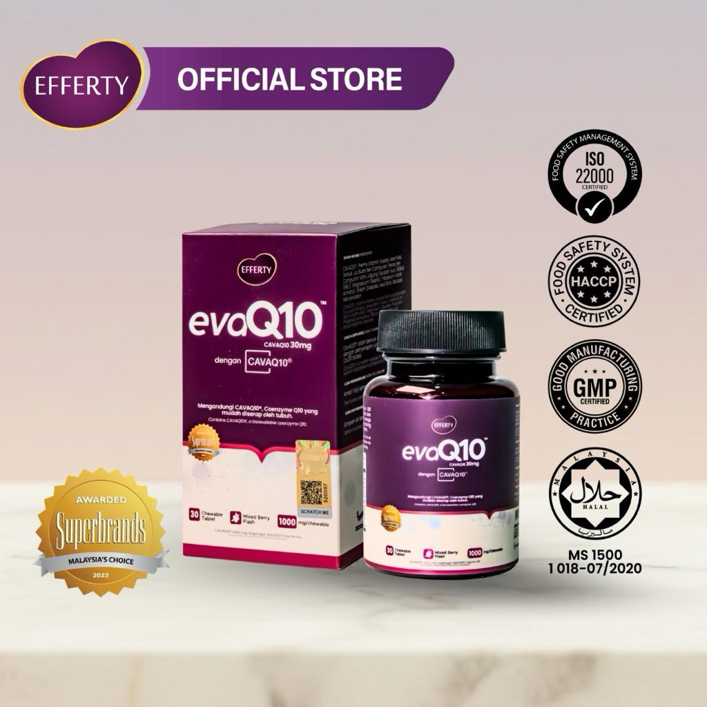 Efferty evaQ10 - 30 Chewable Tablet (Mixed Berry) | Shopee Malaysia