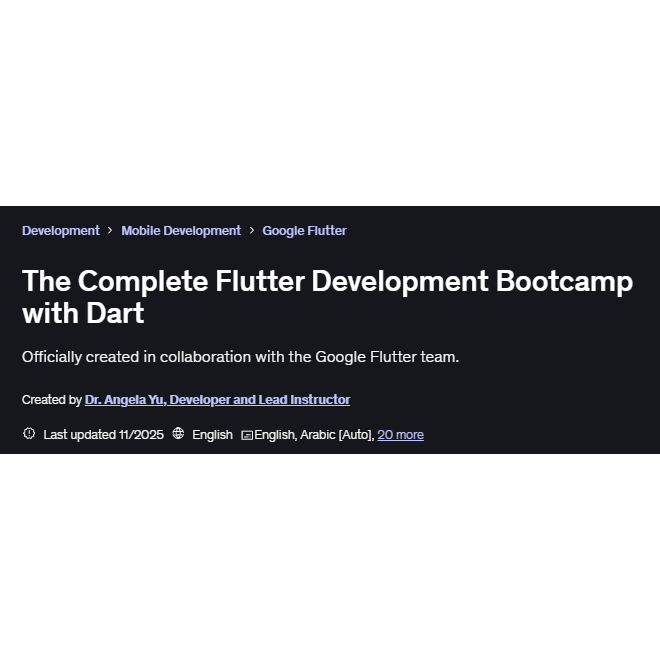 The Complete Flutter Development Bootcamp with Dart | Shopee Malaysia