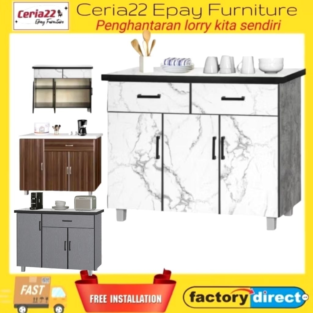 3 Door+1 Drawer KITCHEN Cabinet 4Ft / Low Cabinet / Almari Dapur ...