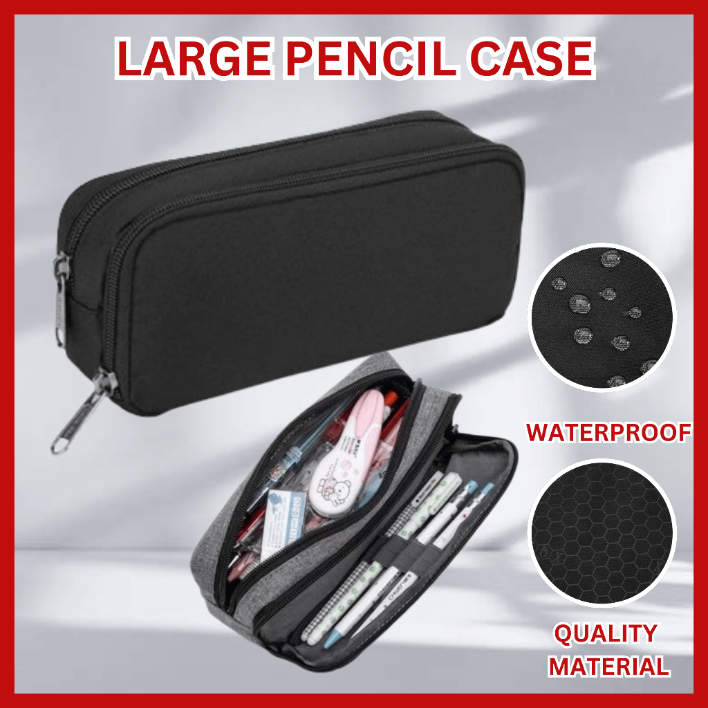 Large Canvas Pencil Case Stationery Box Bag | Simple Design Multi ...