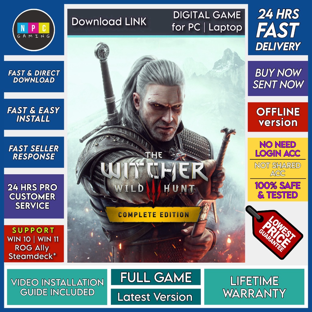 🆕🔥【PC】The Witcher 3 Wild Hunt Complete Edition (v4.04 + All DLC ...
