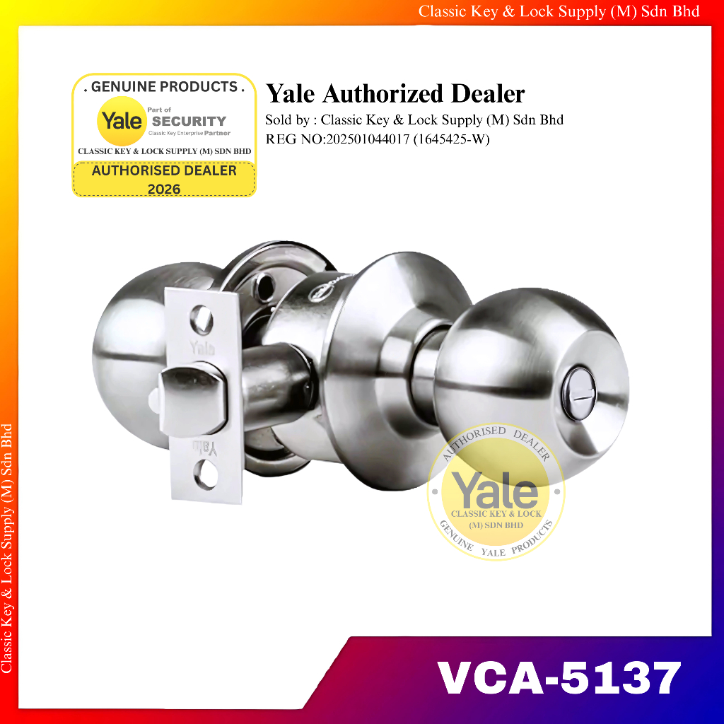 Yale door knob lock VCA5137 Stainless Steel | Shopee Malaysia