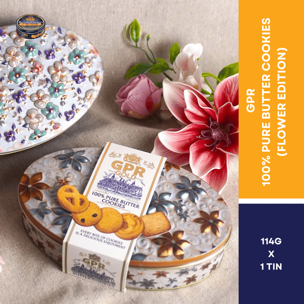 GPR Premium 100% Pure Butter Cookies Halal /Gifting/Flower Design (114g ...