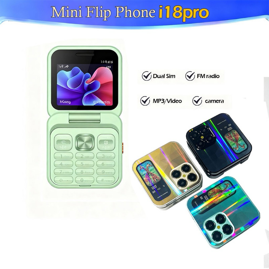 I18 Pro Mini Flip Mobile Phone 2G Dual SIM Speed Dial Video Player ...