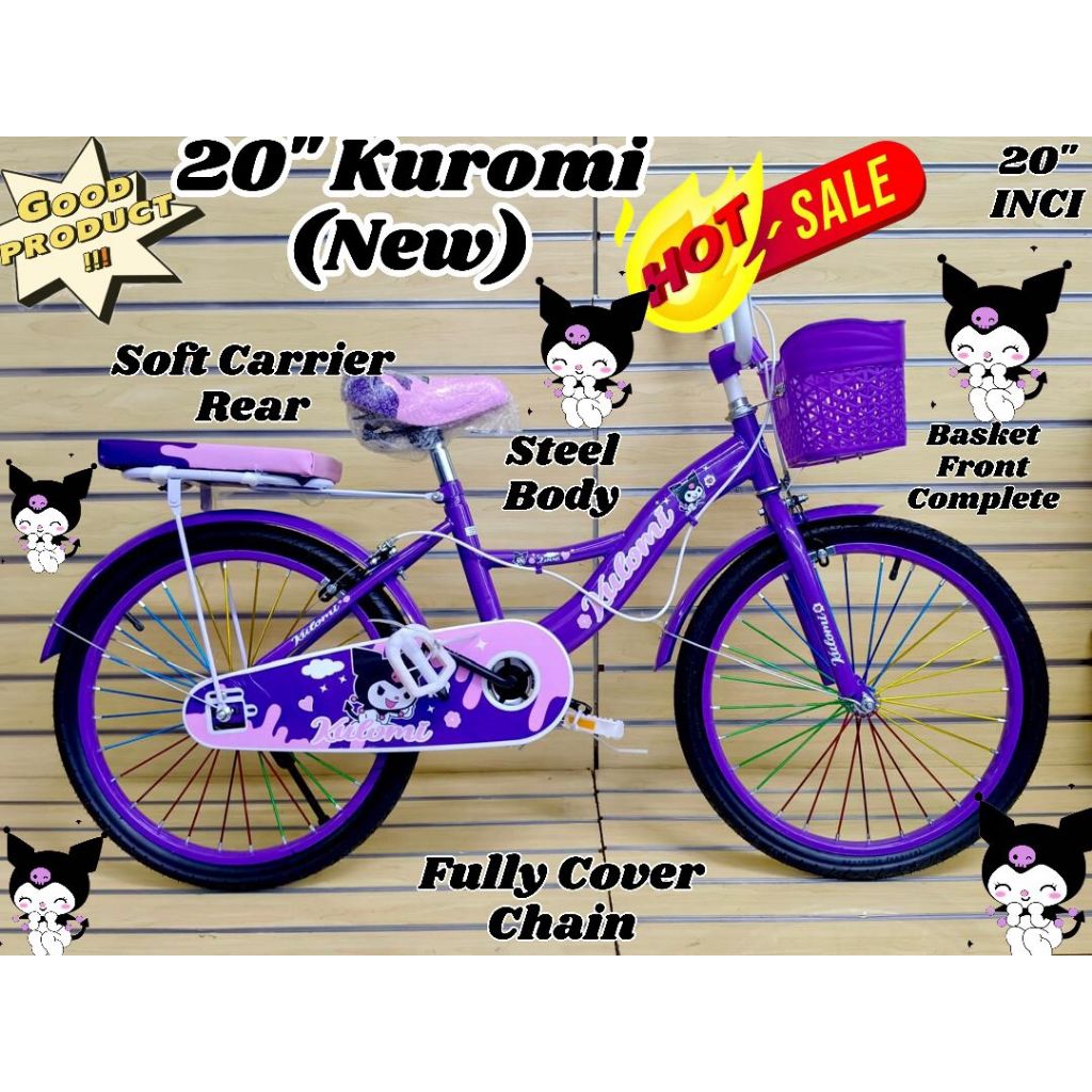 READY STOCK BASIKAL 16 INCI /20 INCH BICYCLE KIDS/KUROMI MELODY WITH ...