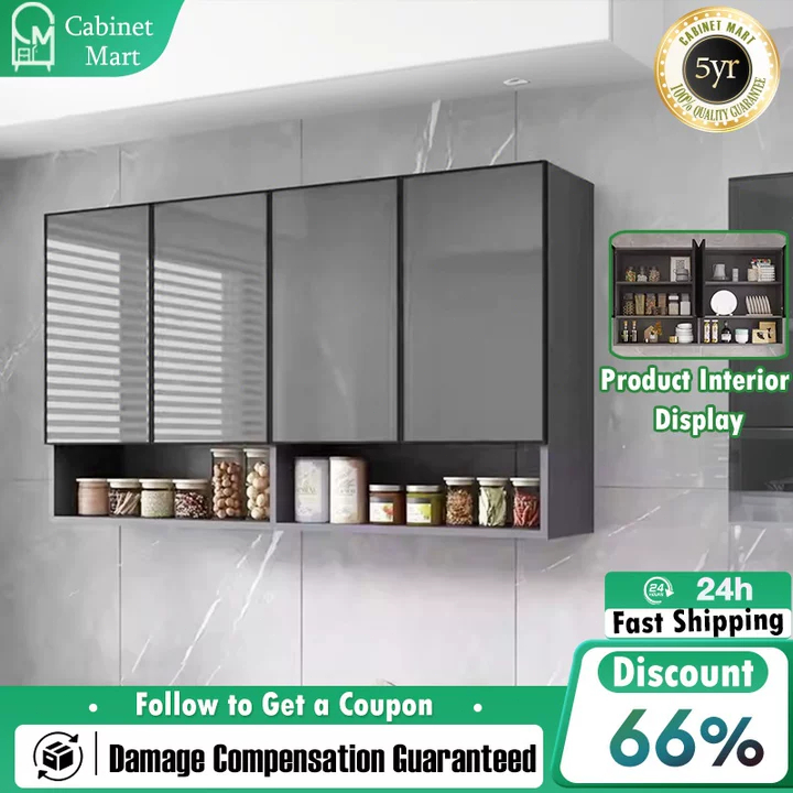 🔥Aluminum Alloy Wall-Mounted Cabinet Kitchen Storage Cabinet Waterproof ...