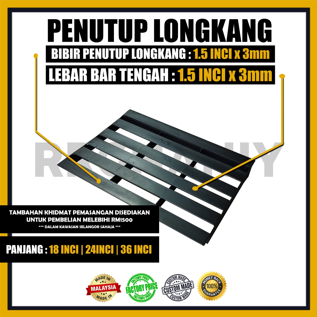 Drain Cover (Heavy Duty) Penutup Longkang Besi Longkang U Support Car ...