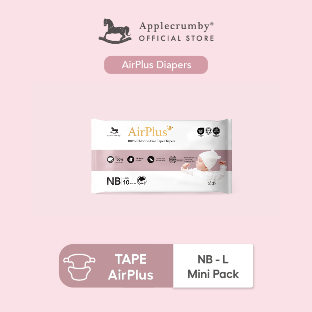 Applecrumby® AirPlus Tape Diapers (Mini 1 Pack, 10 Pieces) | Shopee ...
