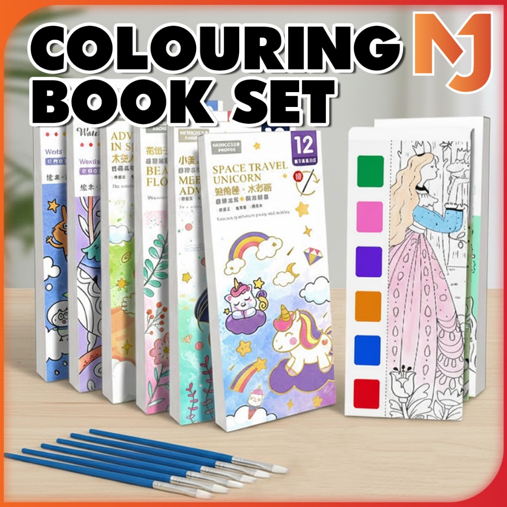 McJoden - ZORION 12 Helai Buku Mewarna Kartun DIY Kanak-Kanak Set Buku ...