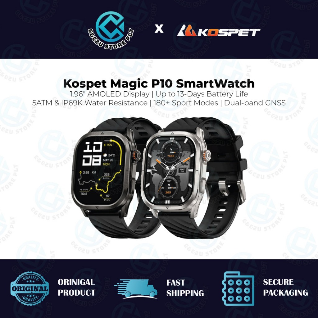 Kospet Magic P10 SmartWatch (GPS,Lightweight & Ultra-Thin, Anti ...