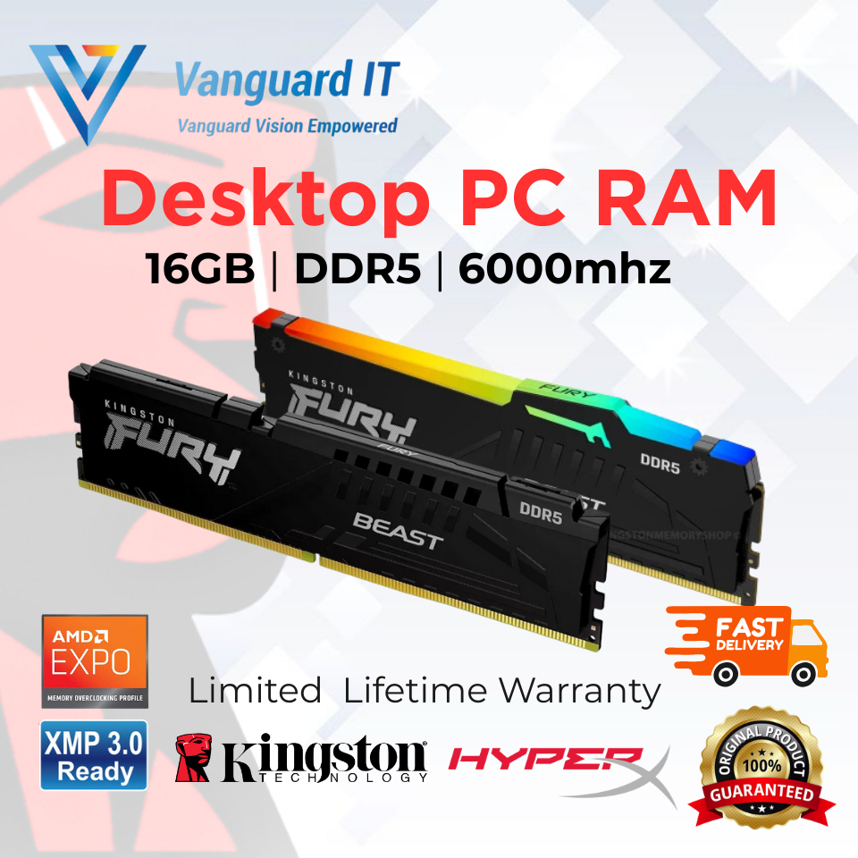 GAMING DESKTOP DDR5 RAM 8GB | 16GB 6000 MHz CL36/38 (COLORFUL KINGSTON ...