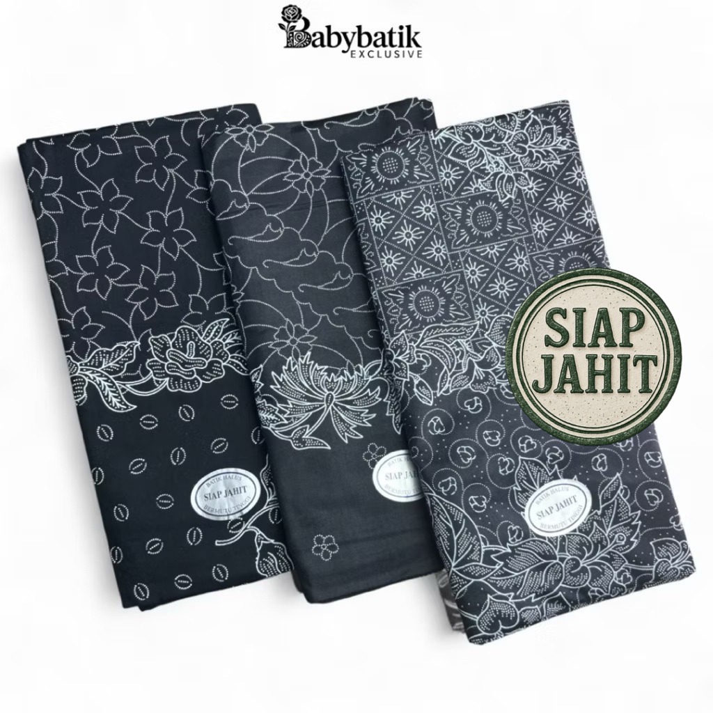[3/5/10/20 Helai] Borong Kain Batik Asli Terengganu Hitam (RATNA DEWI ...