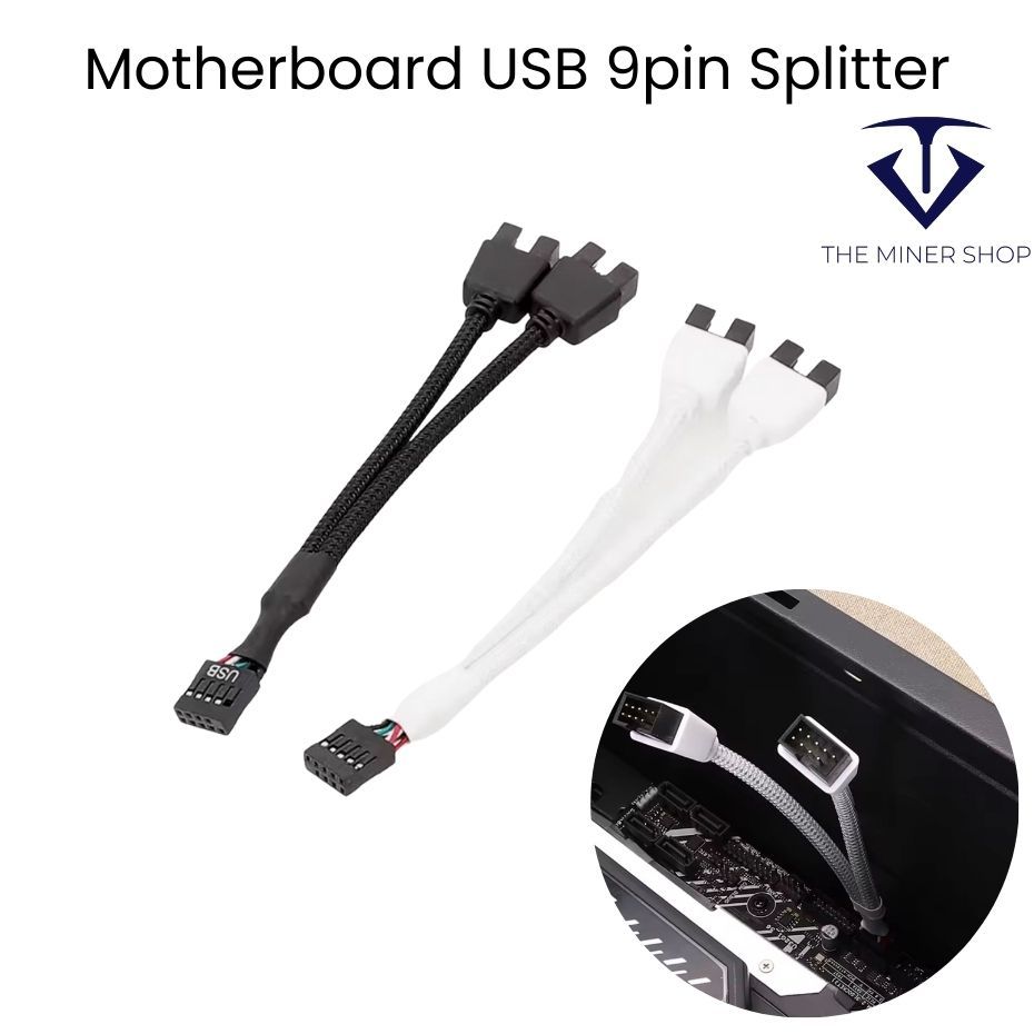 Motherboard USB 9Pin 2.0 Header Braided Splitter Interface 1 to 2 Hub ...