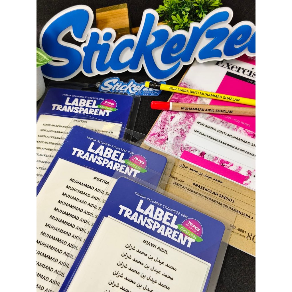 Sticker Nama Transparent 70pcs | Shopee Malaysia