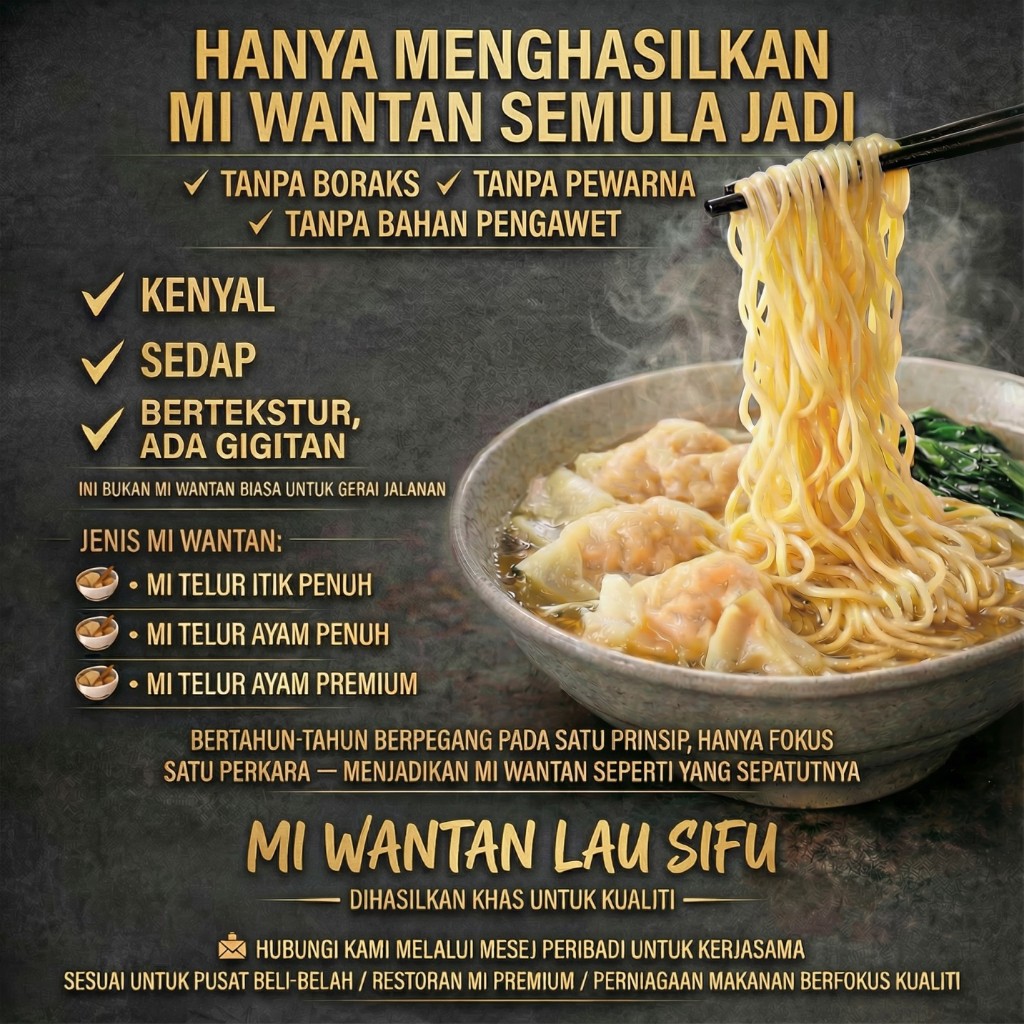 [Dibuat Khas] Mi Wantan Telur Penuh (Whole Egg Noodles)| 100% Tanpa ...