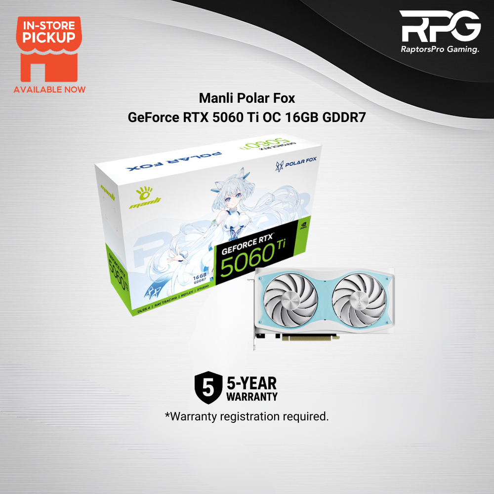 Manli Polar Fox GeForce RTX 5060 Ti OC 16GB GDDR7 | Shopee Malaysia