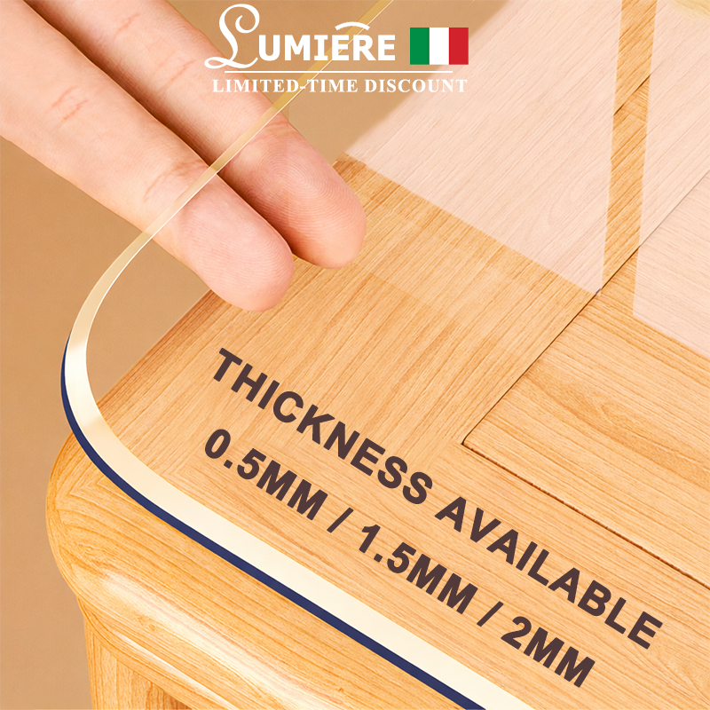 LUMIERE PVC Table Mat Transparent|Waterproof Anti-Oil Heat Resistant ...