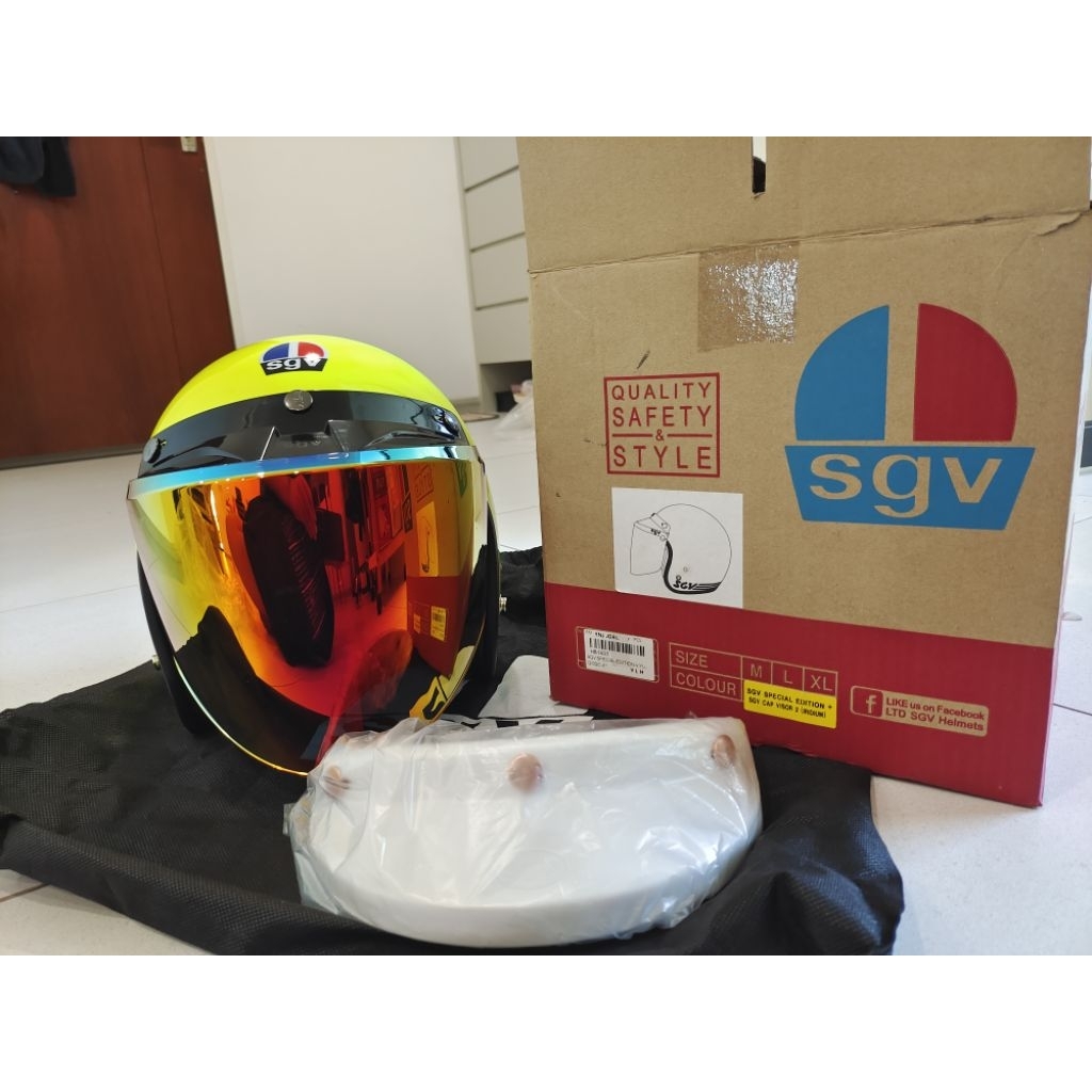 Helmet SGV Ready Stock SGV Special Edition Rossi + Cap Visor 2 (IRIDIUM ...