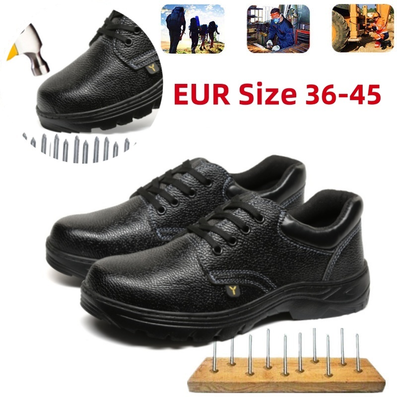 [GenGeGo] Men's Safety Shoes - Black Buffalo Basic Safety Shoes For ...
