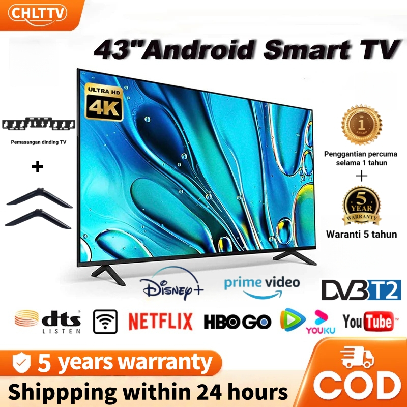 CHLTTV 43"/50"/55" Inch 4K Smart UHD LED TV Netflix YouTube MYTV Google ...