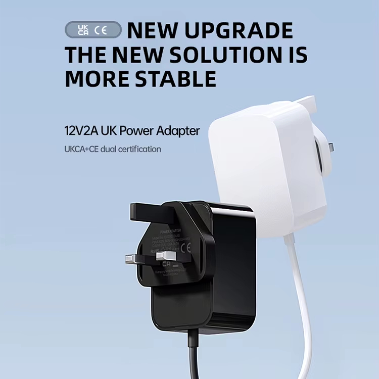12V2A AC to DC Power Adapter UKCA CE Certified (5.5mm x 2.5mm/2.1mm) 3 ...