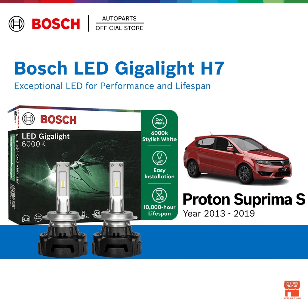 Bosch LED Gigalight 6000K H7 Halogen Headlight Retrofit Bulb + CANBUS ...