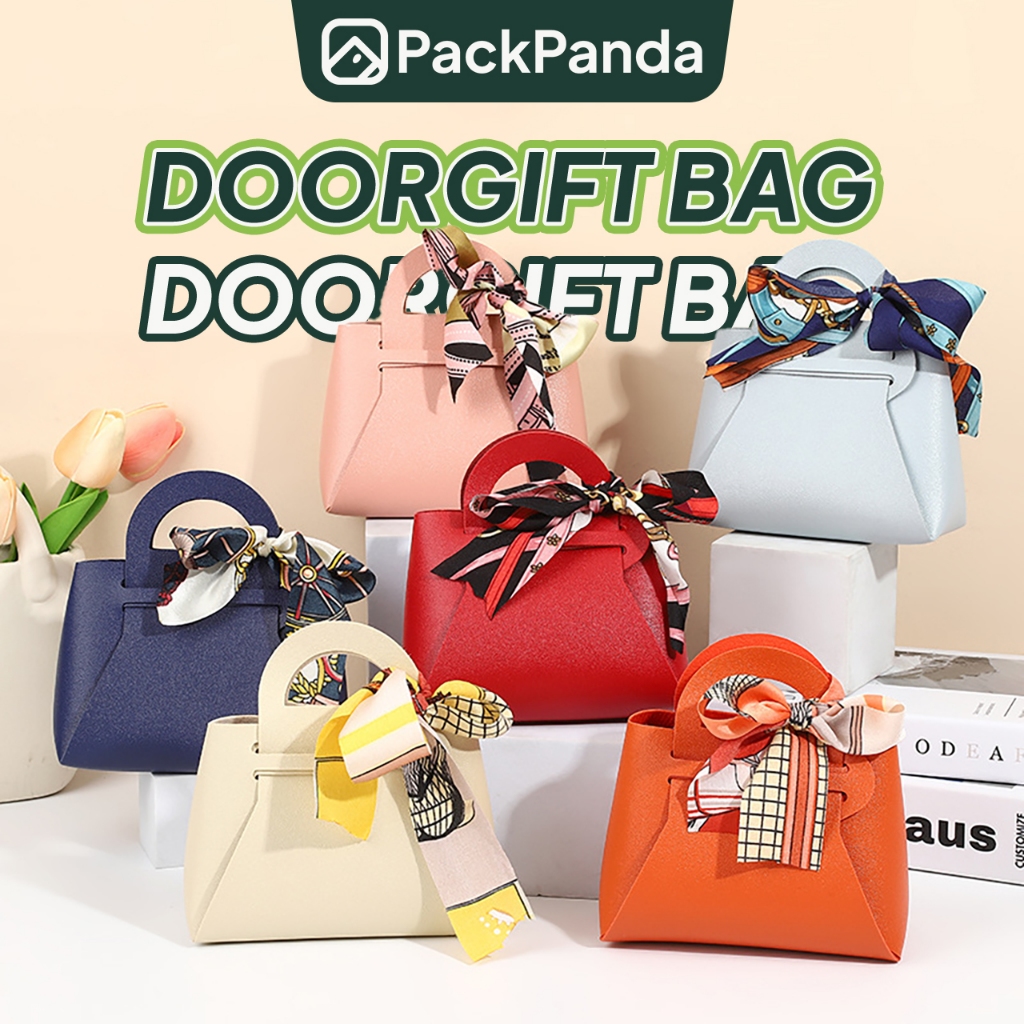 Beg Goodies Kahwin PU Leather Door Gift Bag Scarf Cenderahati Beg ...