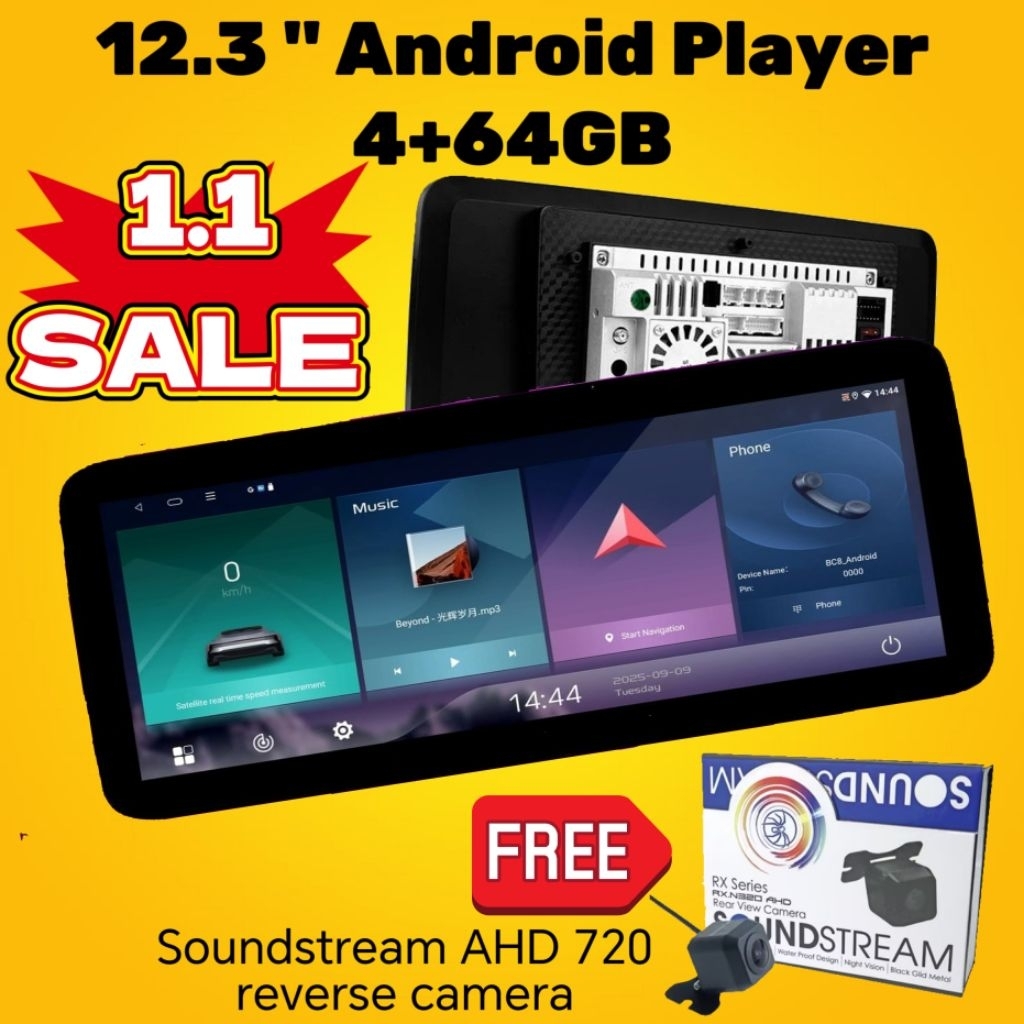 12.3" CAR ANDROID PLAYER 360 QLED ULTRA HD SUPPORT 360 CAMERA APPLE CAR ...