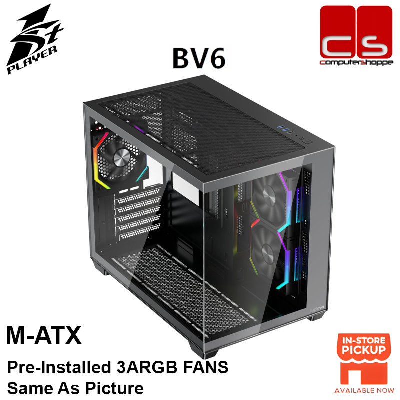 1st Player BV6 M-ATX gaming Pc Casing Pre-Installed 3ARGB Fans | Shopee ...