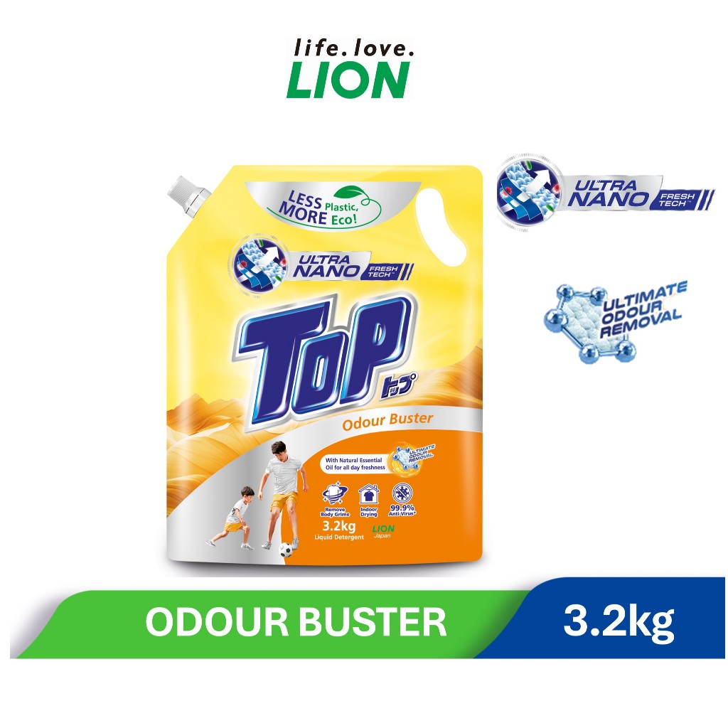 TOP Liquid Laundry Detergent Refill Odour Buster 3.2kg | Shopee Malaysia