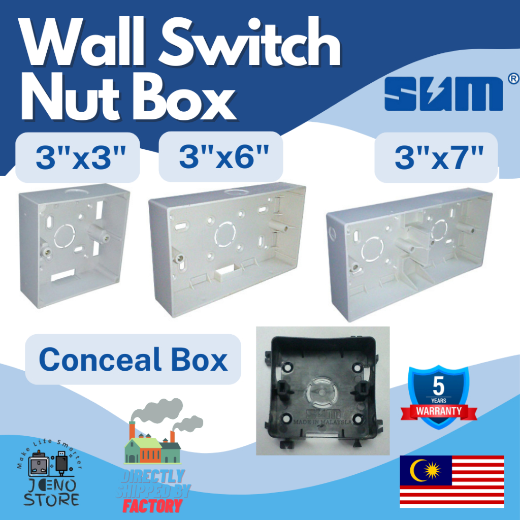 SUM PVC Surface Type Nut Box/ Electrical Box/ Conceal Box/ Switch ...