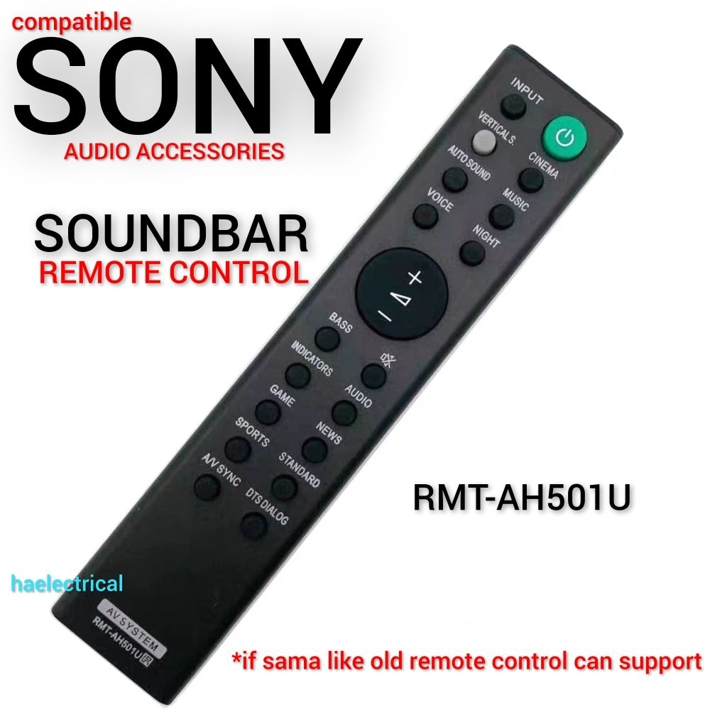 SONY Soundbar accessories REMOTE CONTROL RMT-AH501U for HTX8500 ...