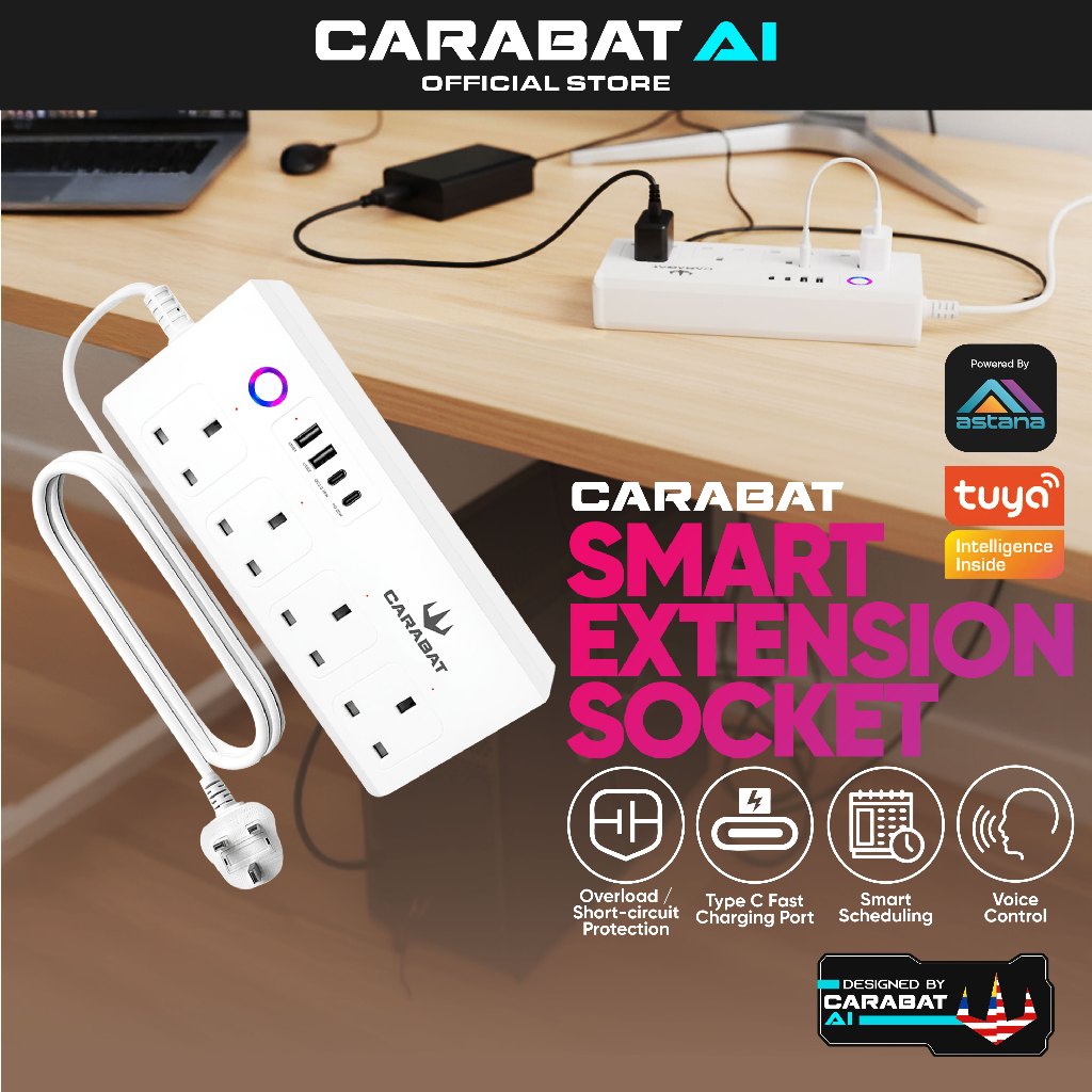 Carabat Smart Extension Socket l App Control Extension Socket l WiFi ...
