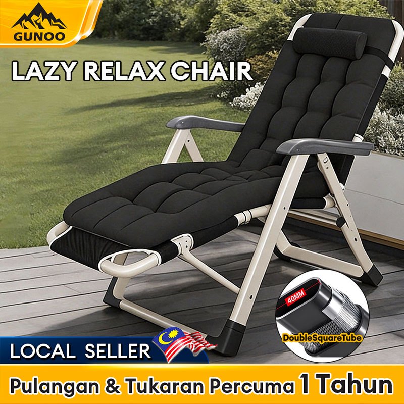 【5 Years Warranty】Folding Bed Premium Foldable Lazy Chair Folding Lazy Couch With Cotton Pad ...