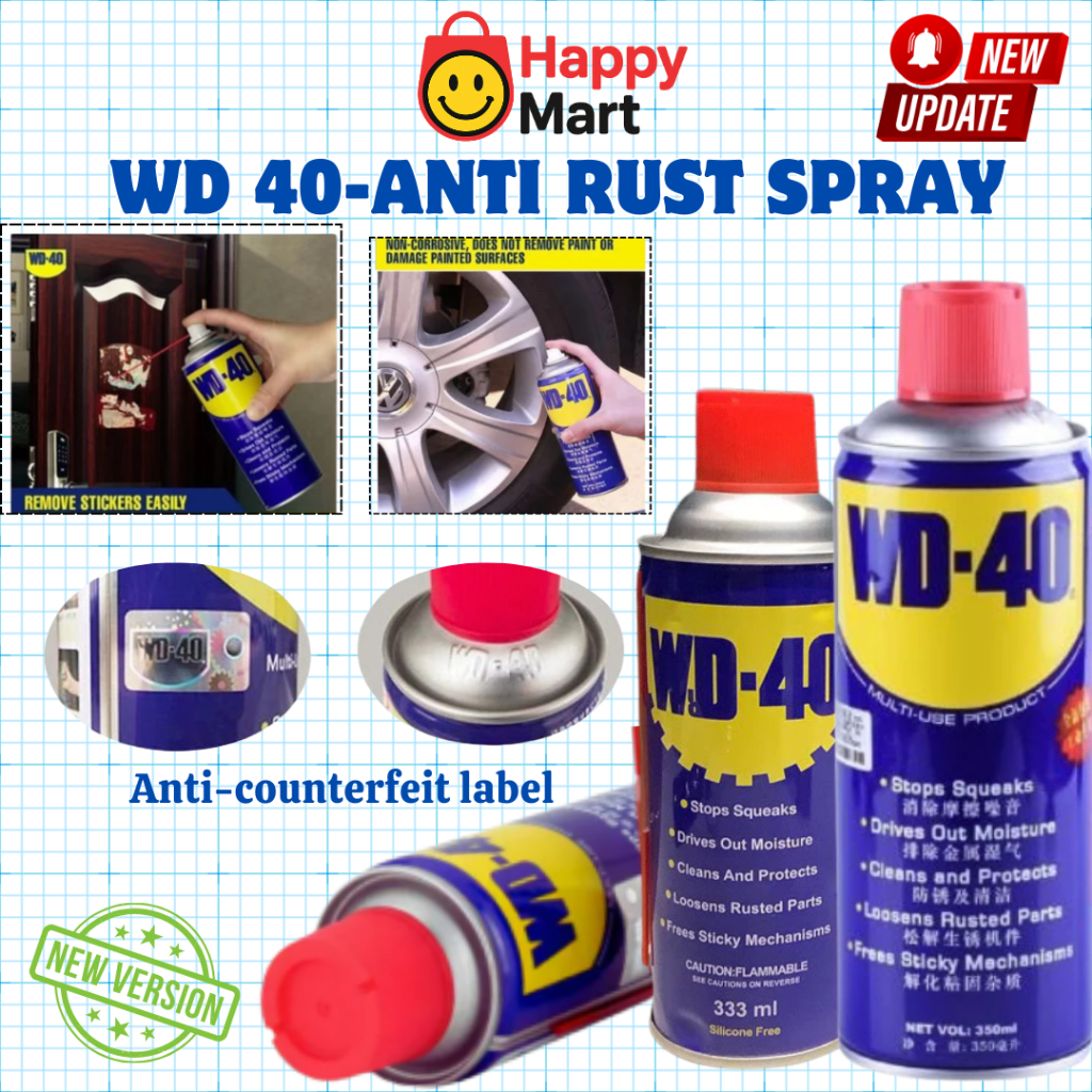 [333ML/350ML] WD40 Multi-Purpose Spray | Anti-Rust, Lubricant & Karat ...